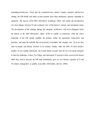 Module 4 the fbi case study in pearlson (page 73) | DOCX
