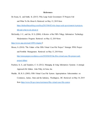 Module 4 the fbi case study in pearlson (page 73) | DOCX