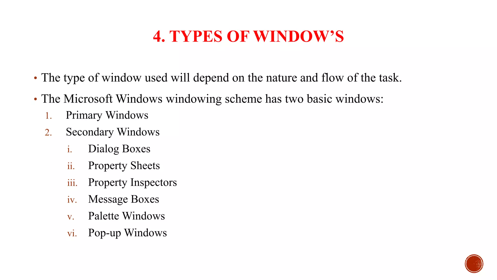 User Interface Design-Module 4 Windows | PDF