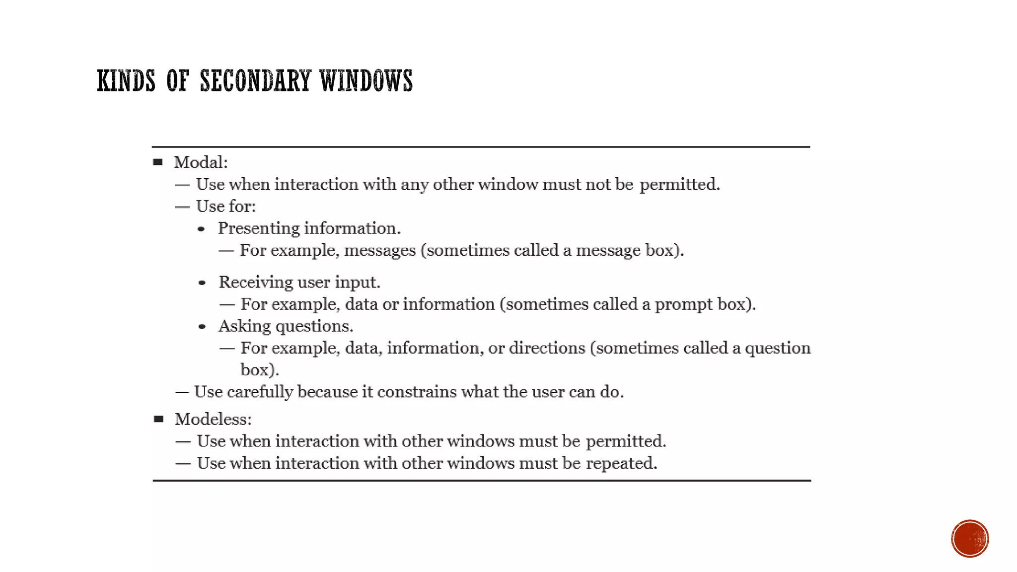 User Interface Design-Module 4 Windows | PDF