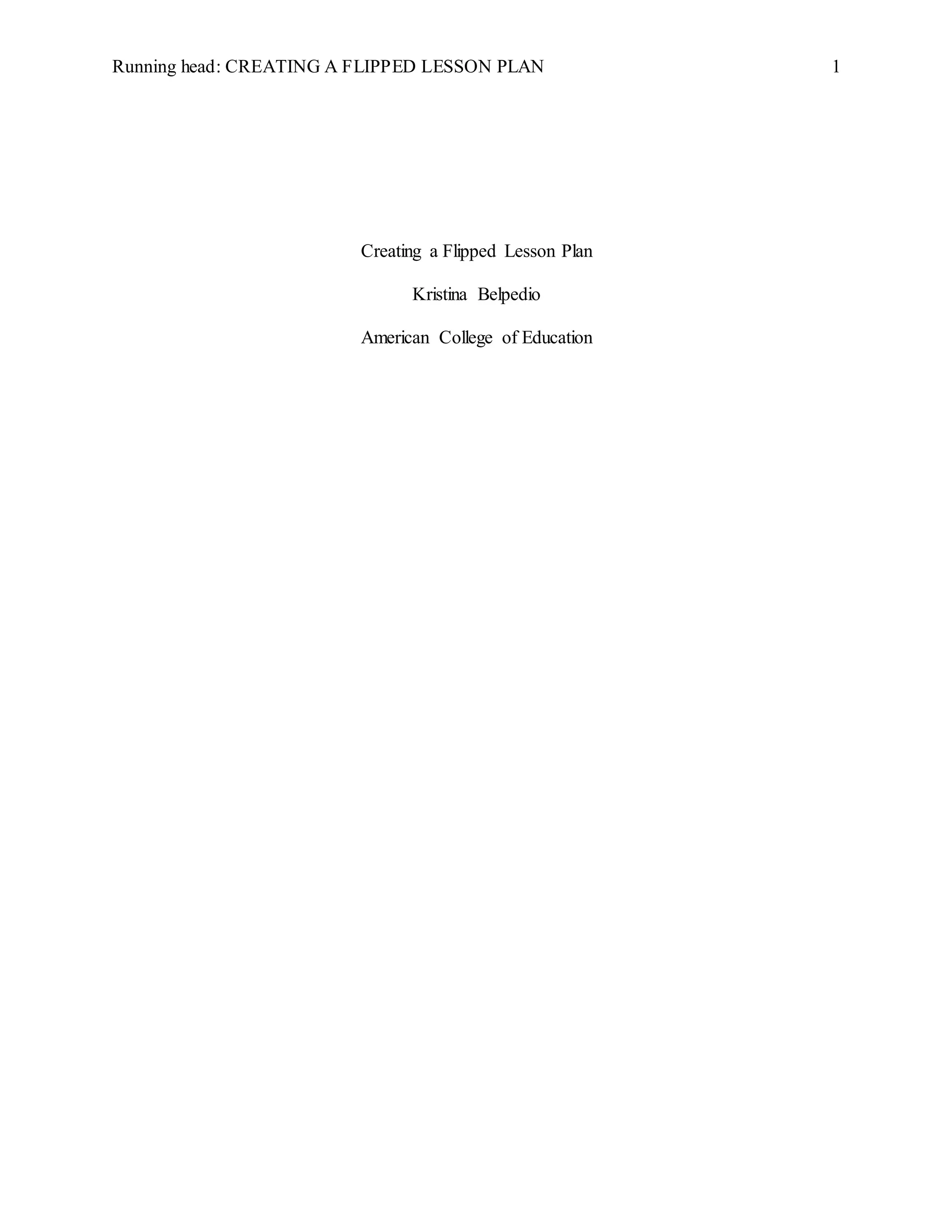 Creating a Flipped Lesson Plan | DOCX | Educational Assessment | Education