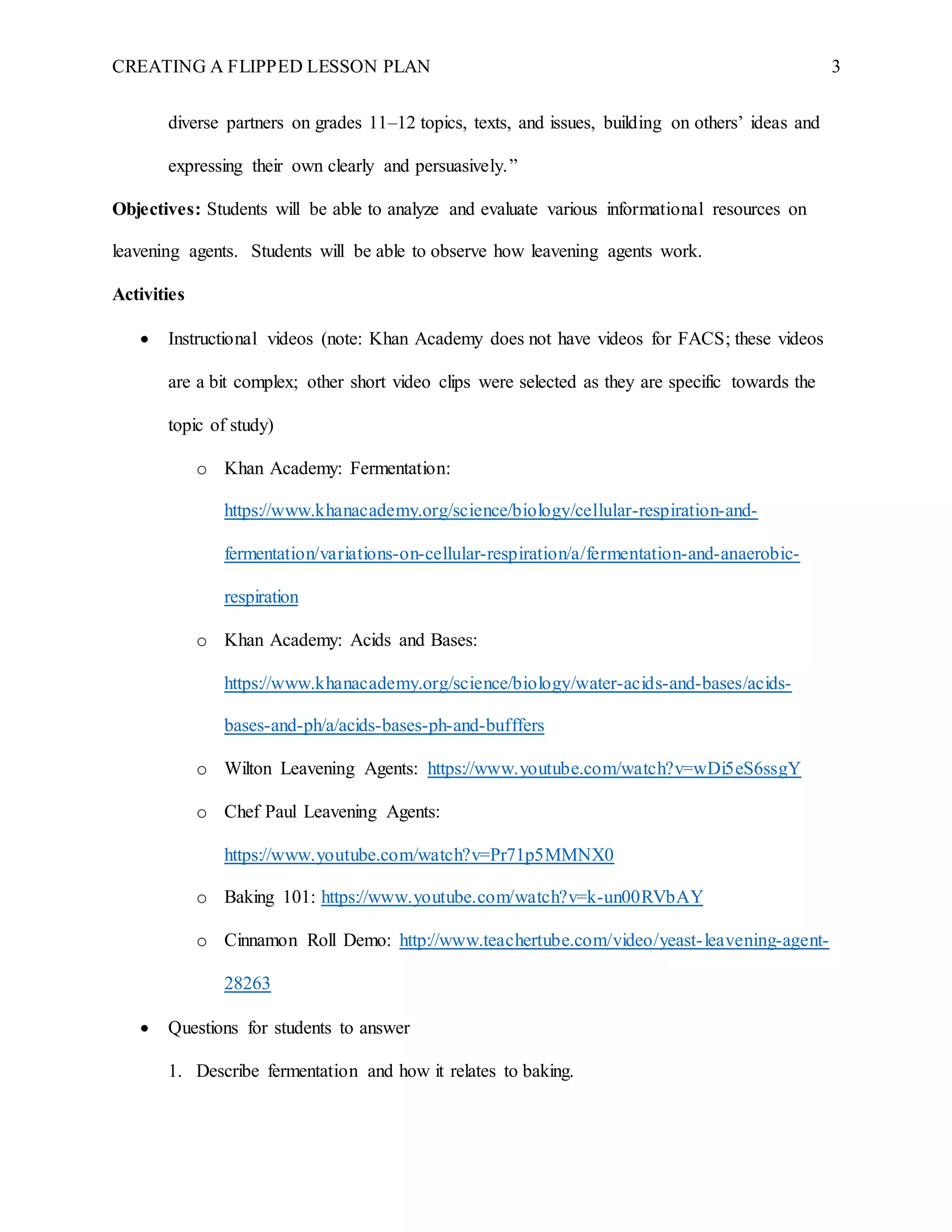 Creating a Flipped Lesson Plan | DOCX | Educational Assessment | Education