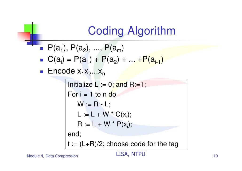 Module 4 Arithmetic Coding