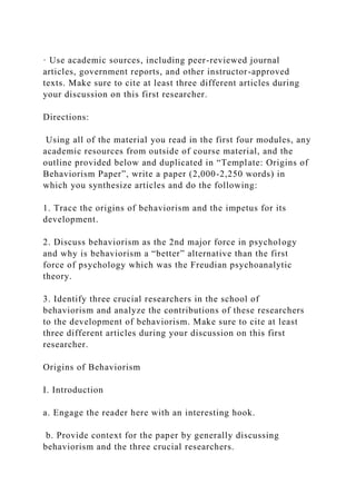 MODULE 4 ASSIGNMENTTOPIC Synthesis Paper-Origins of Behaviorism.docx