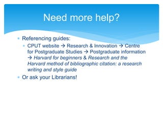 Module 4: Bibliographic Referencing | PPTX