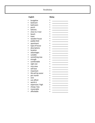 Making a Choice and Giving Reasons (Module 4: Choosing a House to Rent ...