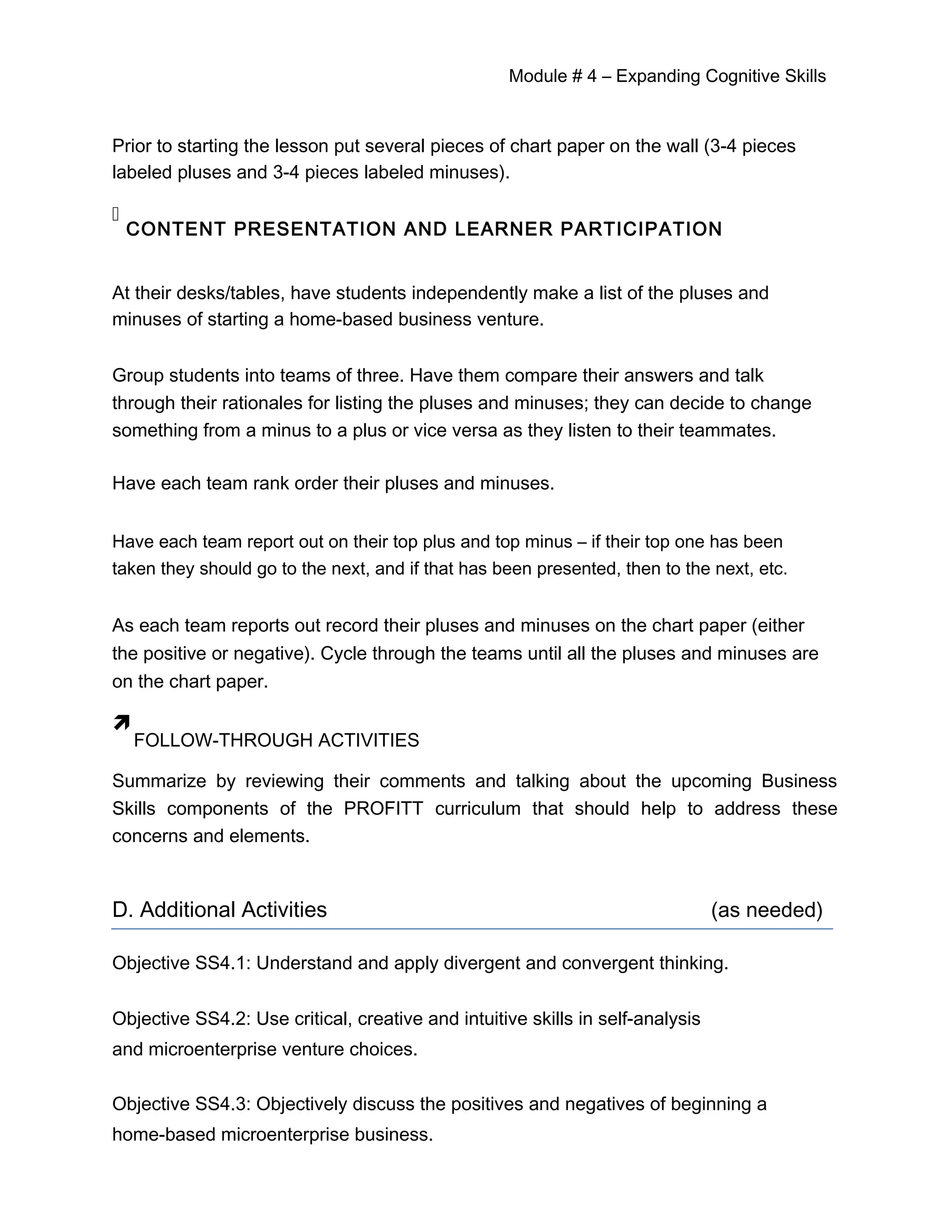 Module 4 cognitive skills | DOC