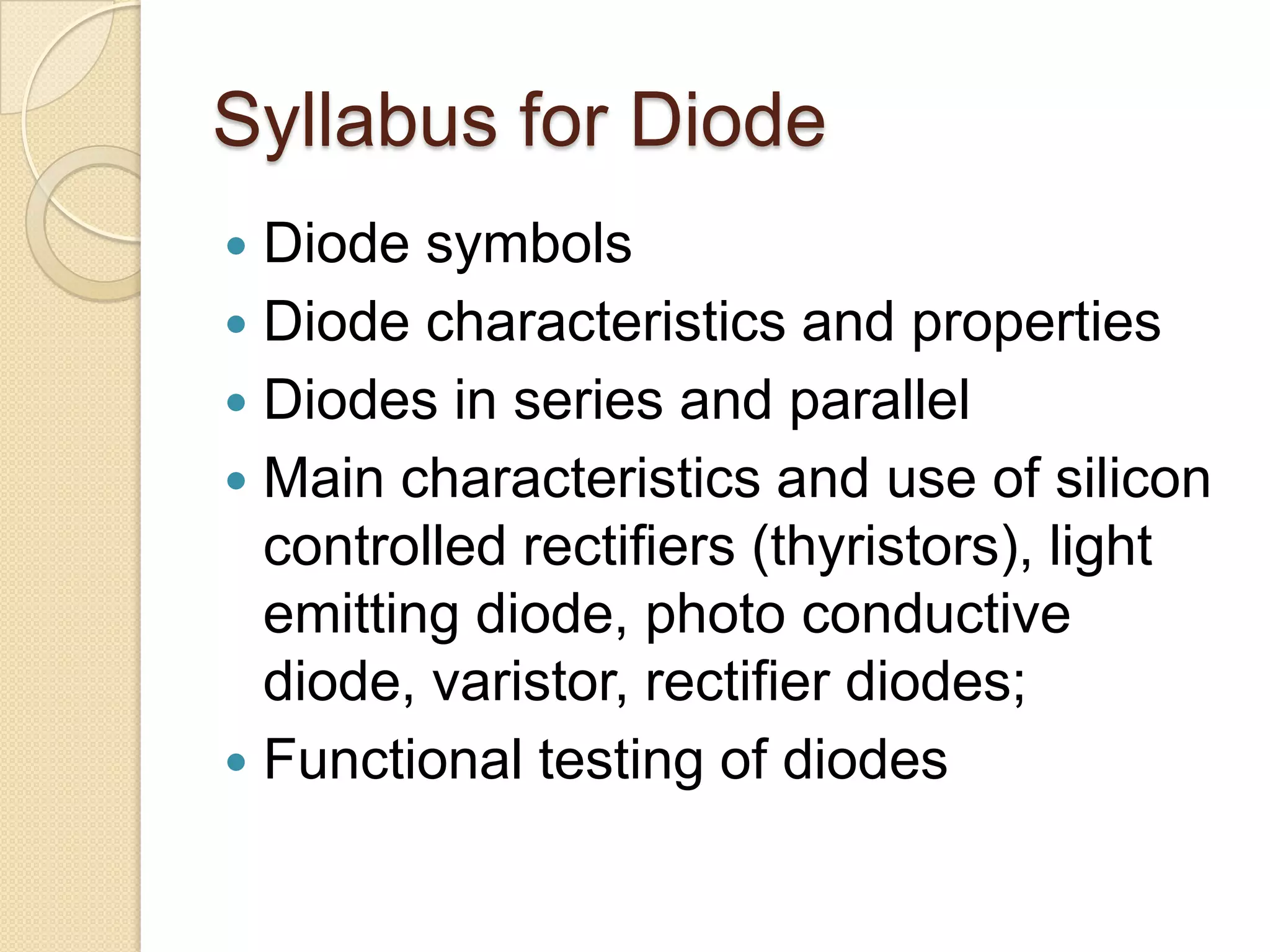 EASA Part 66 Module 4 diode | PPTX