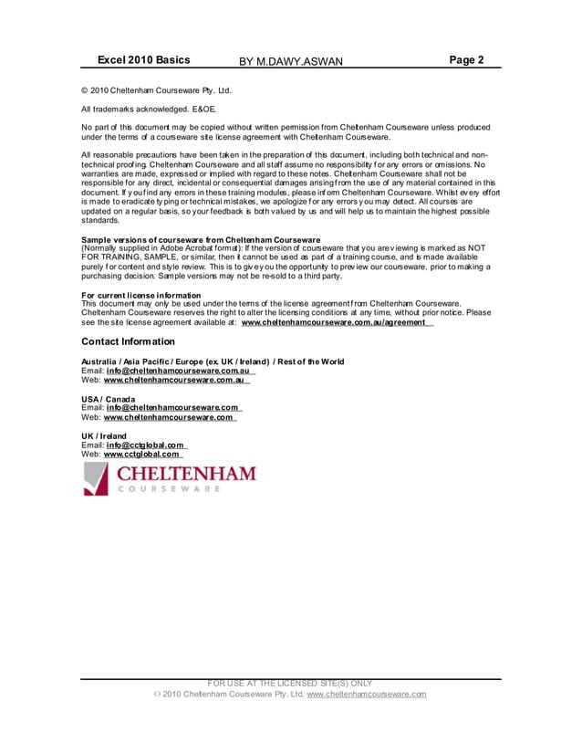 Module 4 excel2010 | PDF | Computing | Technology & Computing