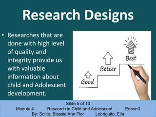 Research and Child Adolescent Development | PPTX