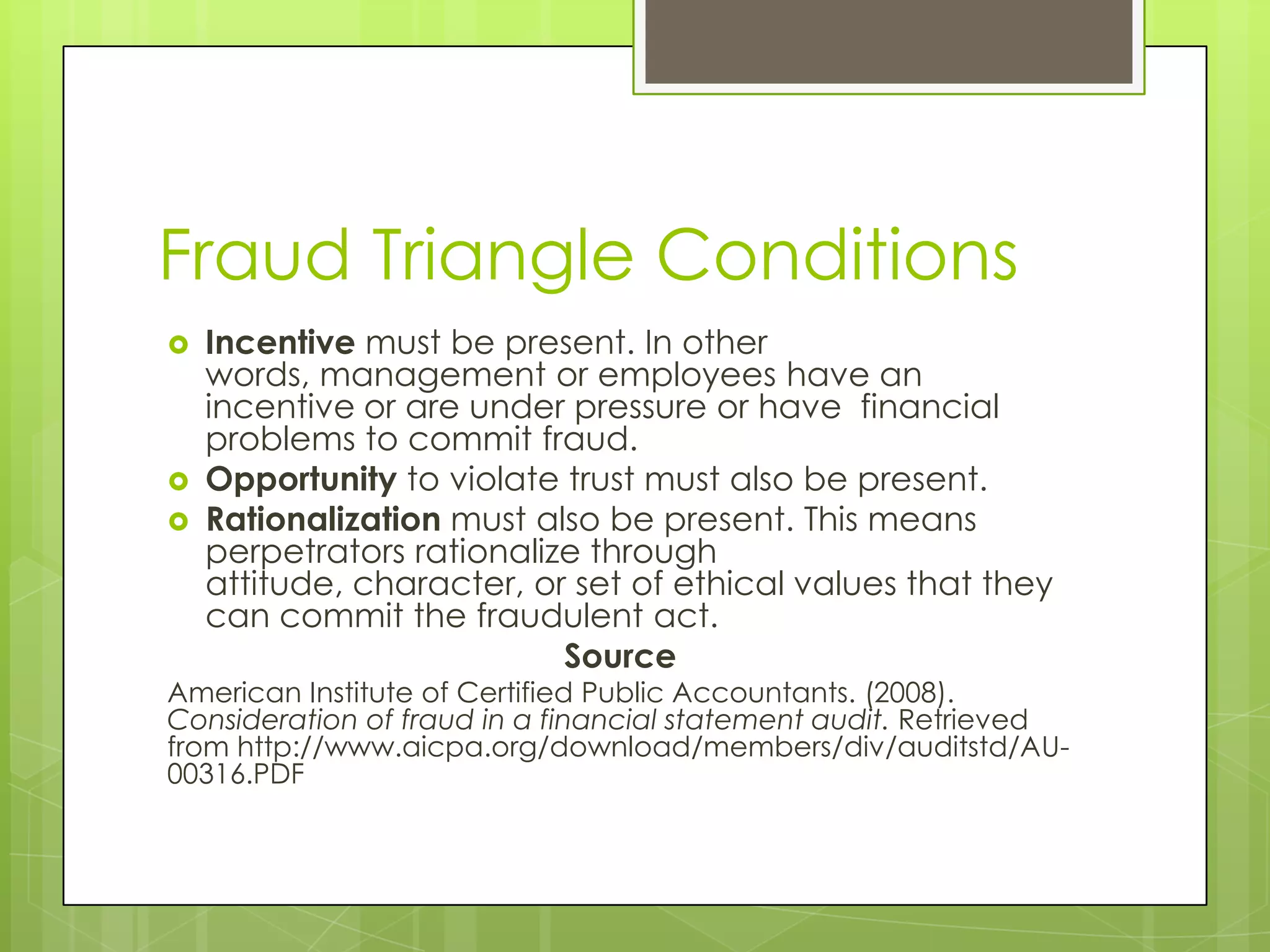 Module 4 fraud triangle | PPTX