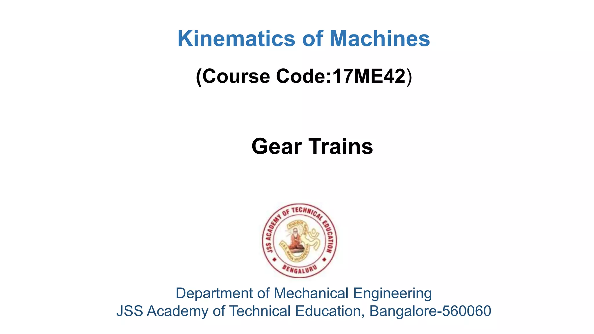 Module 4 gear trains | PPTX