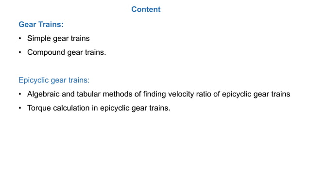 Module 4 gear trains | PPTX