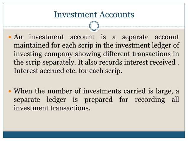 Module 4 investment accounts | PPTX | Stocks and Bonds | Personal Investing