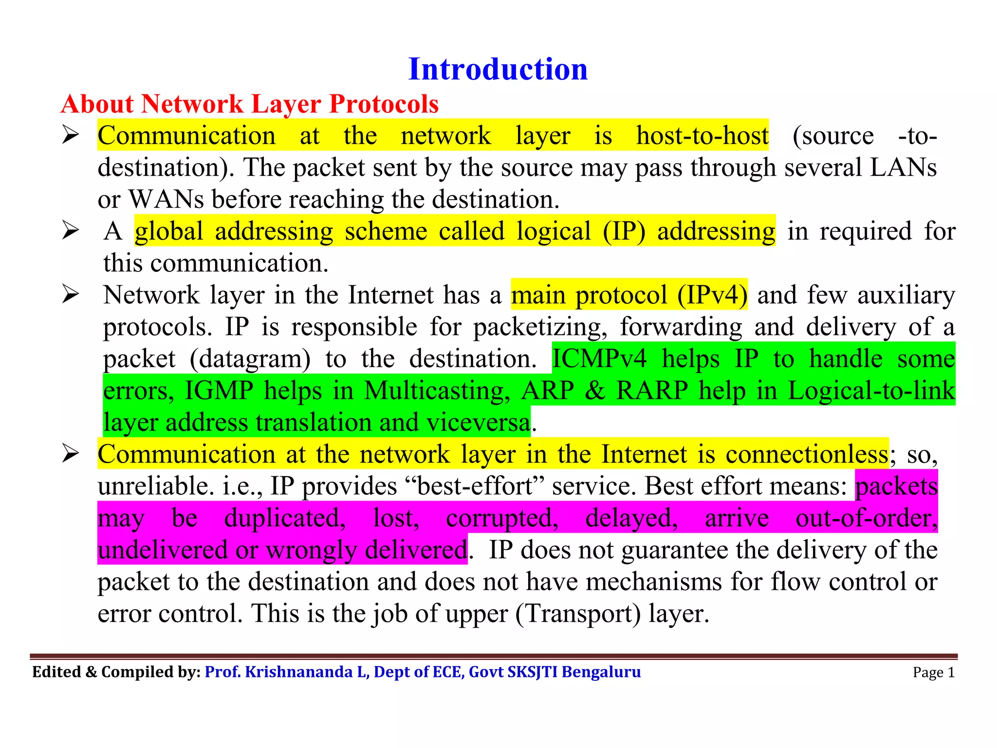 COMPUTER COMMUNICATION NETWORKS -IPv4 | PPT