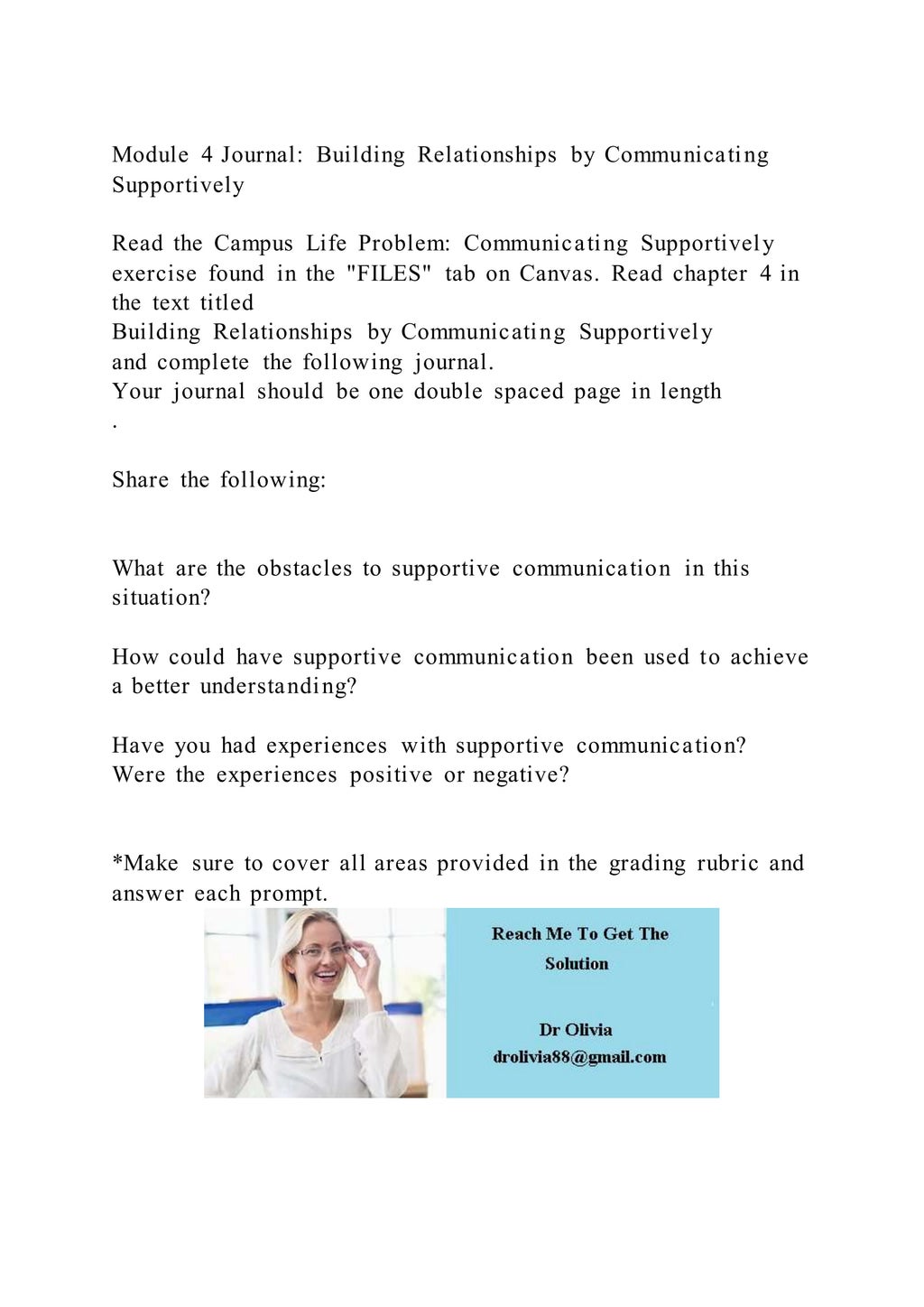 Module 4 Journal Building Relationships by Communicating Supportive | PDF