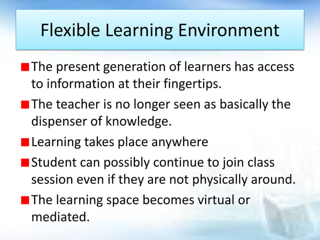 Flexible Learning Environment Lesson 1: Online Distance Education and ...