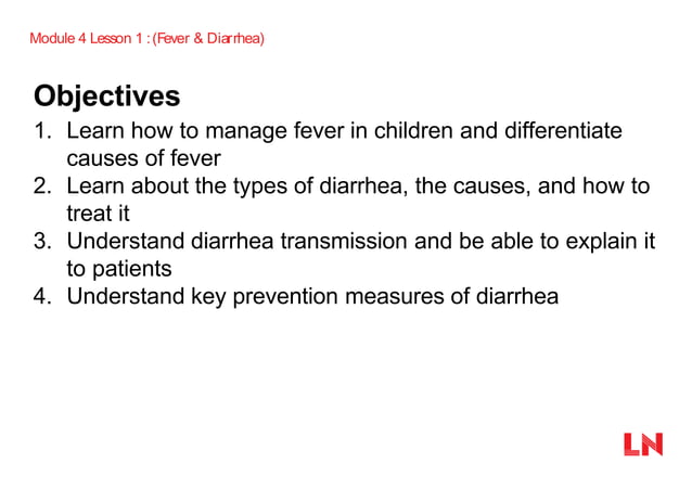 Module 4, Lesson 1 - Fever _ Diarrhea UPDATED 2021.pptx