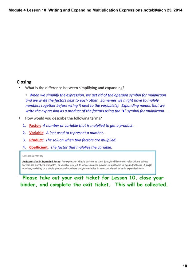 Module 4 lesson 10 | PDF