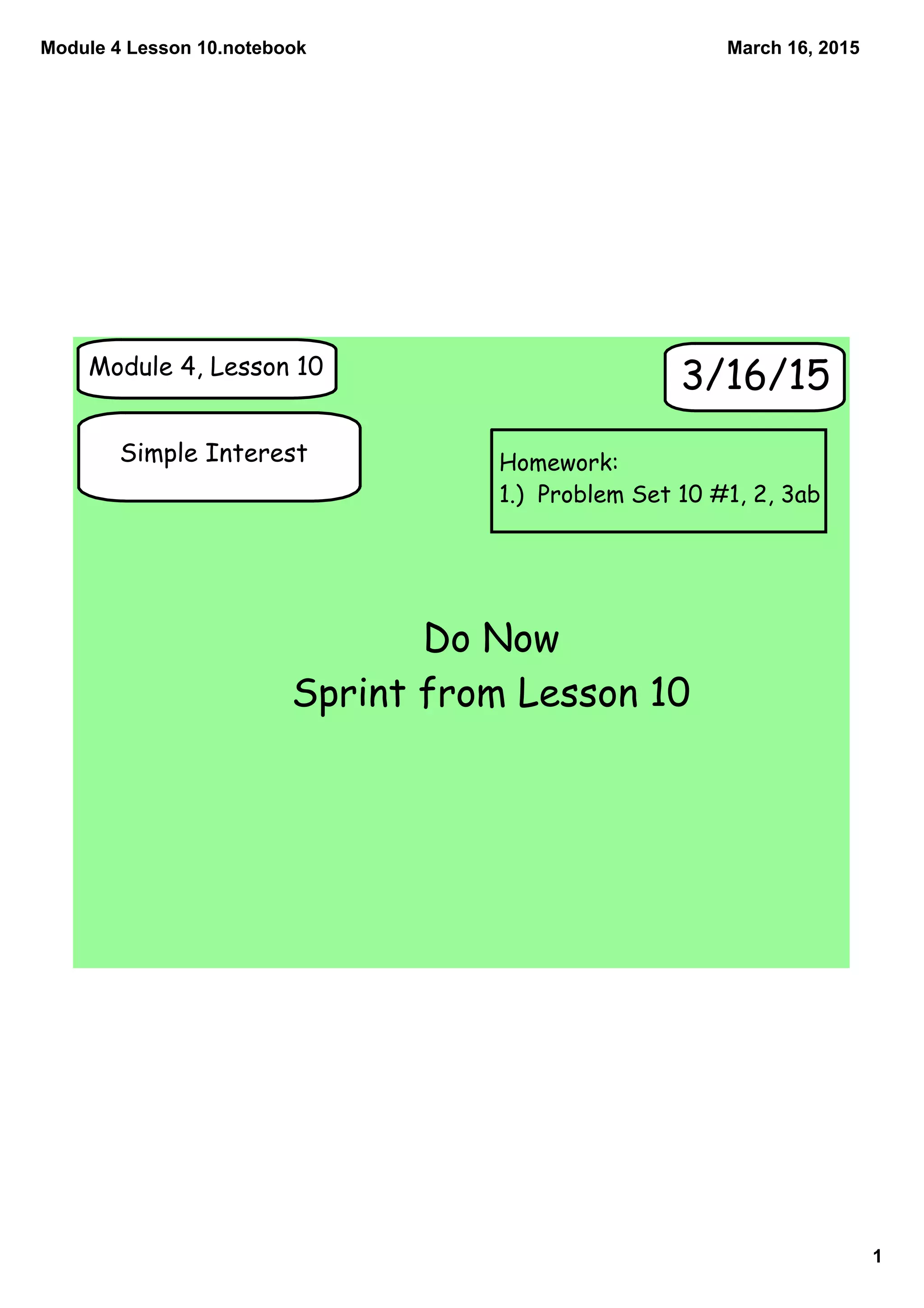 Module 4 lesson 10 | PDF