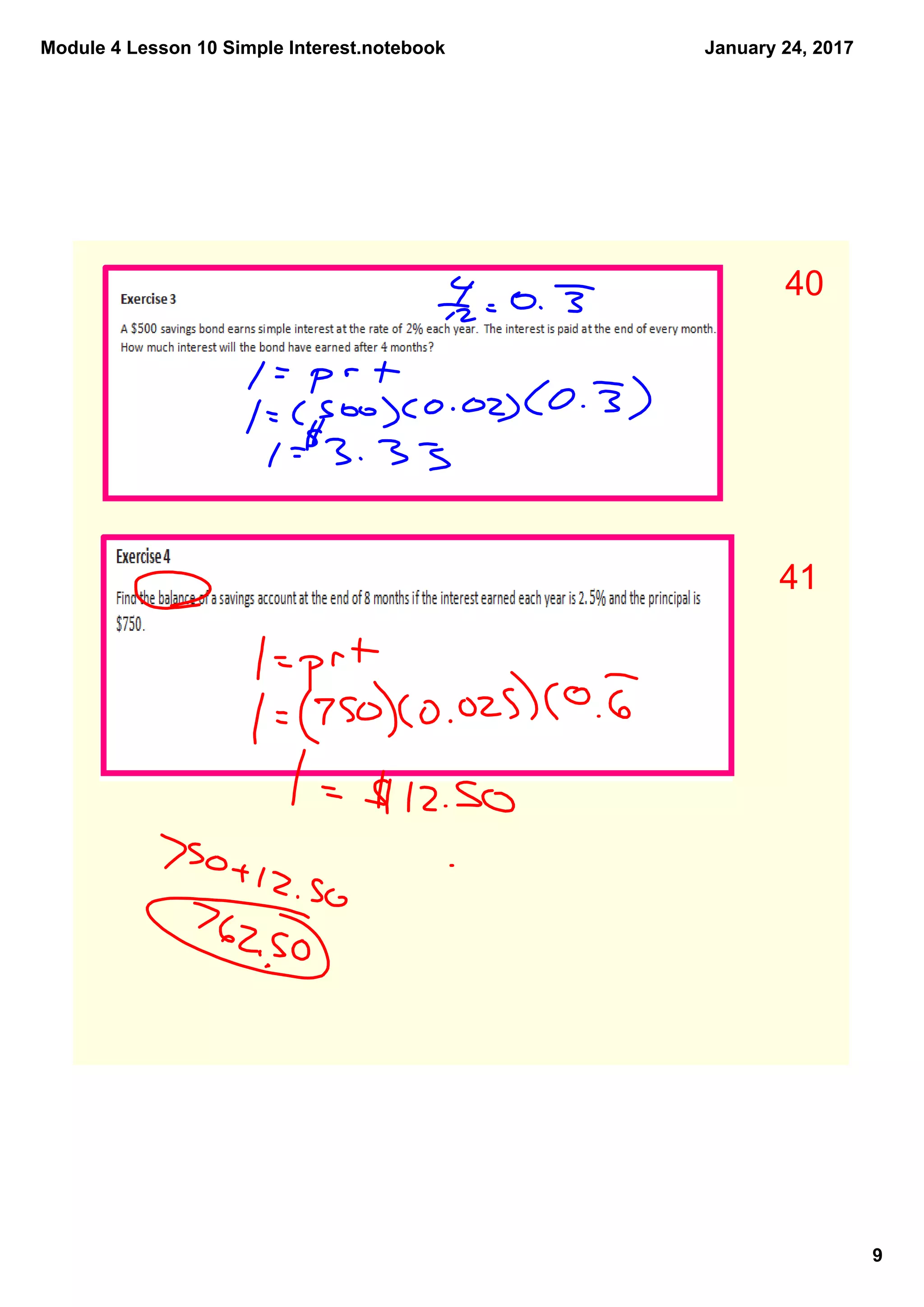 Module 4 lesson 10 simple interest | PDF