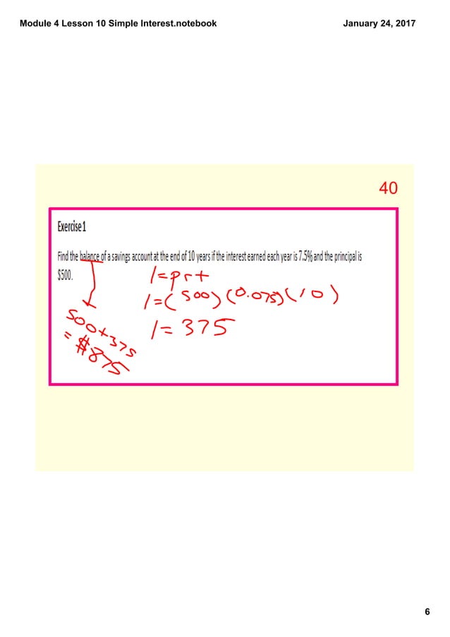 Module 4 lesson 10 simple interest | PDF | Educational Assessment ...