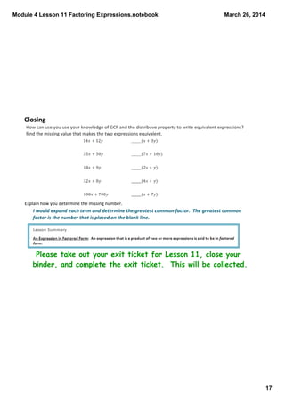 Module 4 lesson 11 | PDF