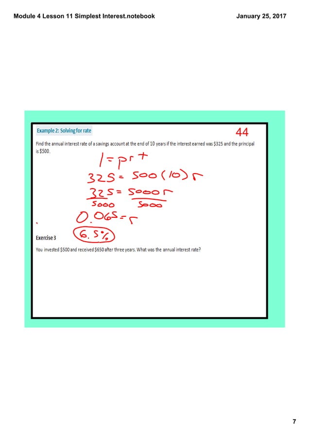 Module 4 lesson 11 simplest interest | PDF