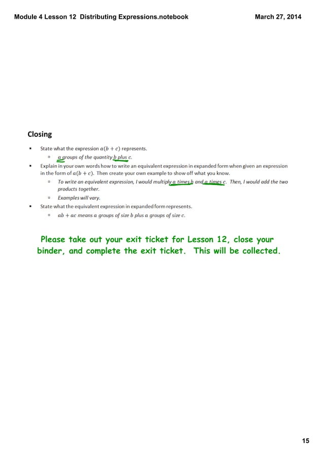 Module 4 lesson 12 | PDF