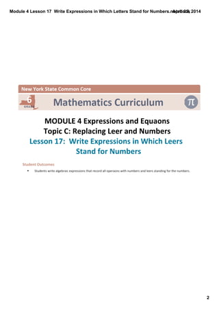 Module 4 lesson 17 | PDF