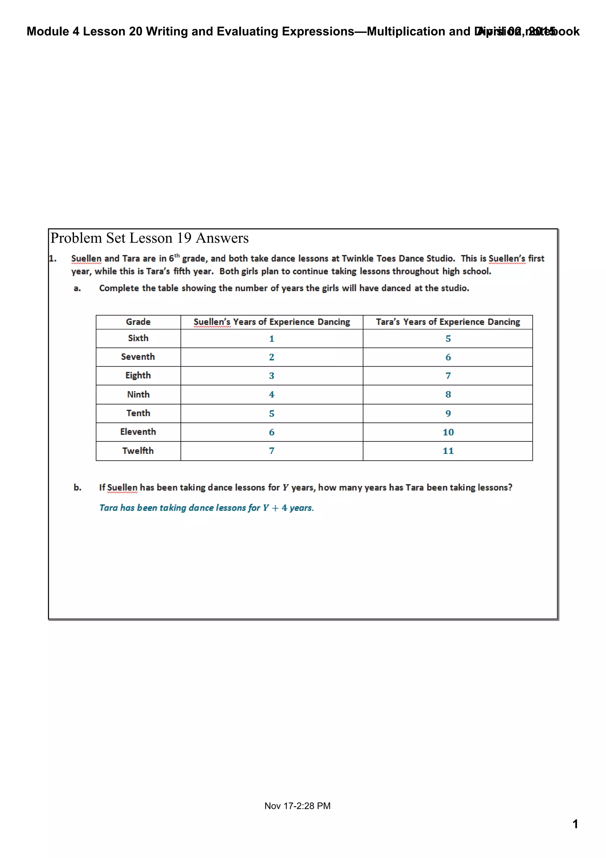 Module 4 lesson 20 | PDF