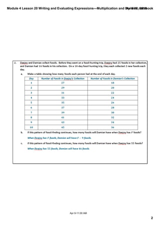 Module 4 lesson 20 | PDF
