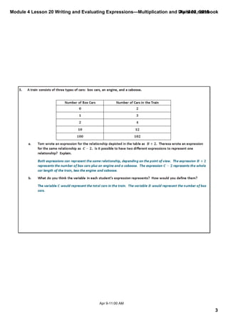 Module 4 lesson 20 | PDF