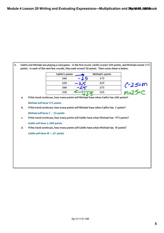 Module 4 lesson 20 | PDF