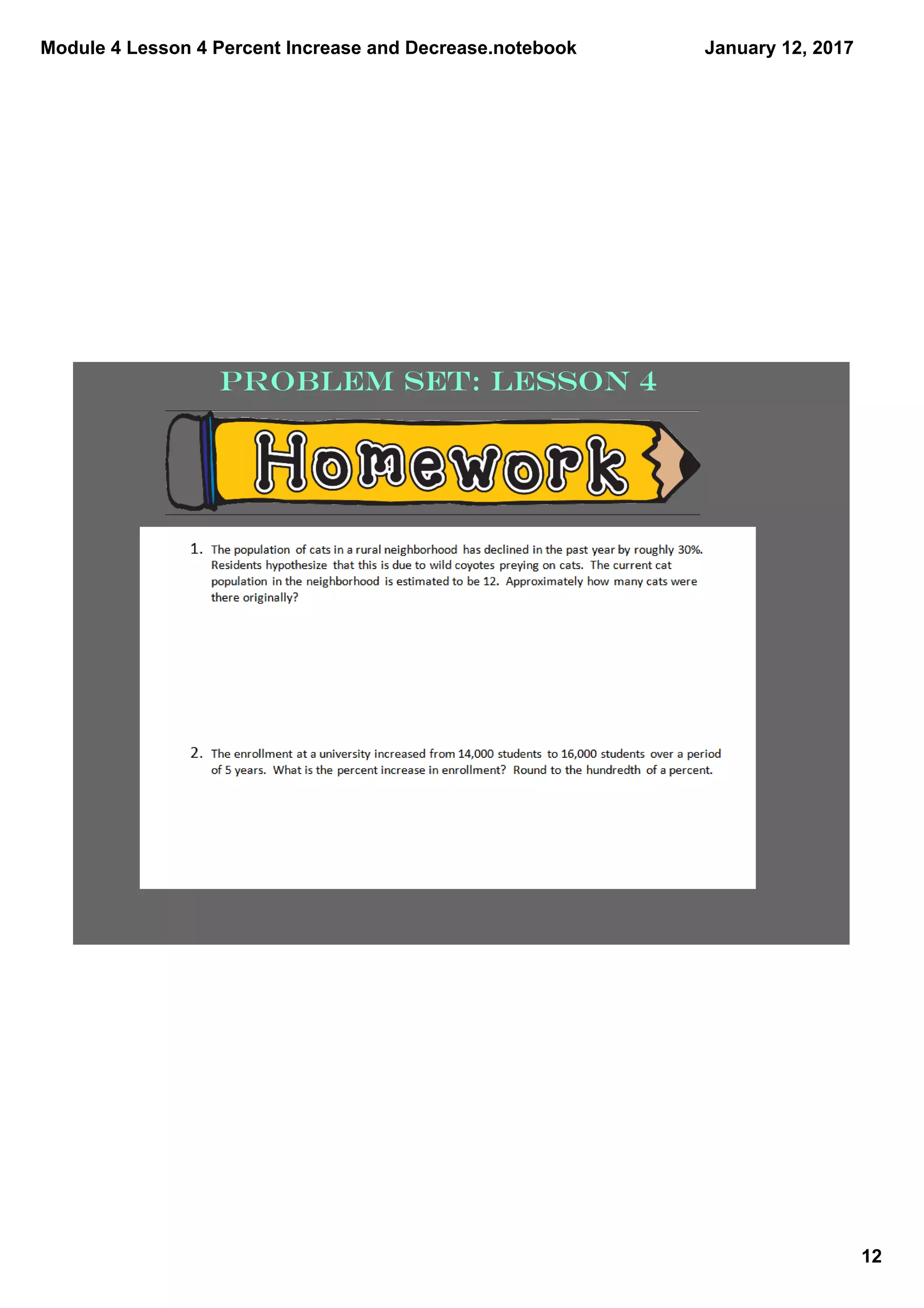 Module 4 Lesson 4 Percent Increase And Decrease Pdf