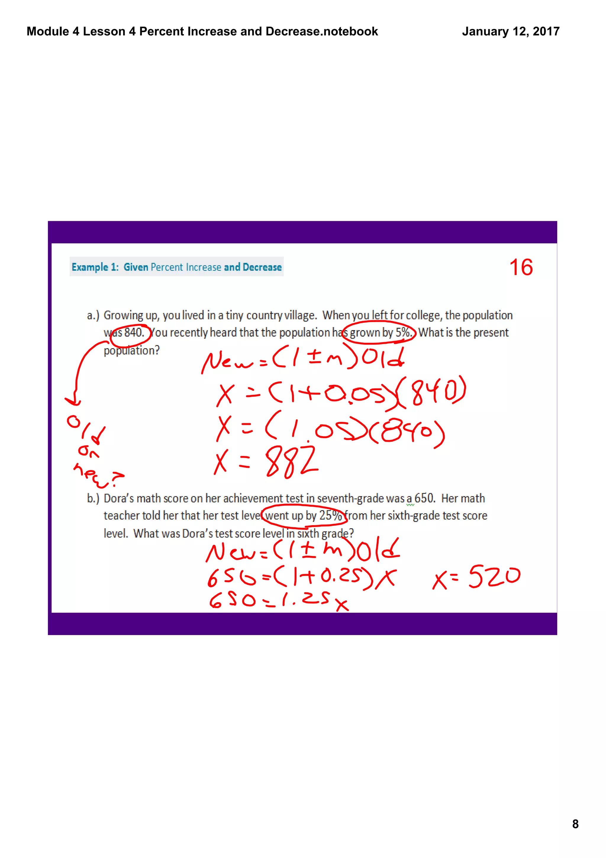 Module 4 lesson 4 percent increase and decrease | PDF