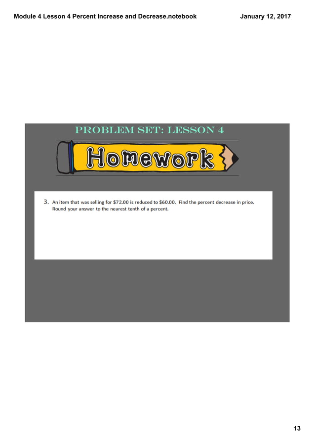 Module 4 lesson 4 percent increase and decrease | PDF