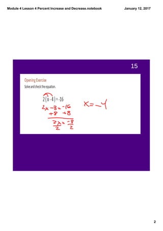 Module 4 Lesson 4 Percent Increase And Decrease Pdf