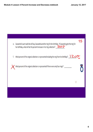 Module 4 lesson 4 percent increase and decrease | PDF