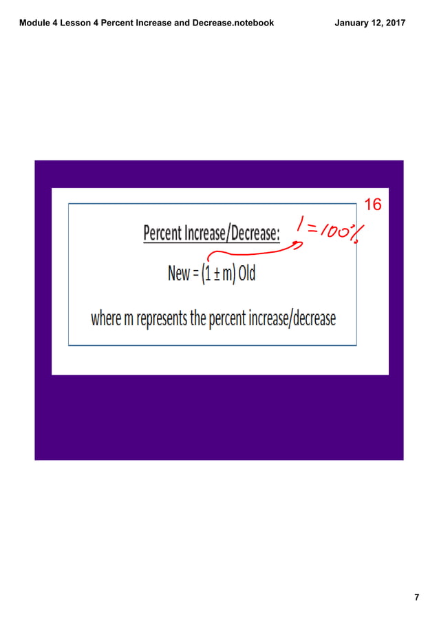 Module 4 Lesson 4 Percent Increase And Decrease Pdf