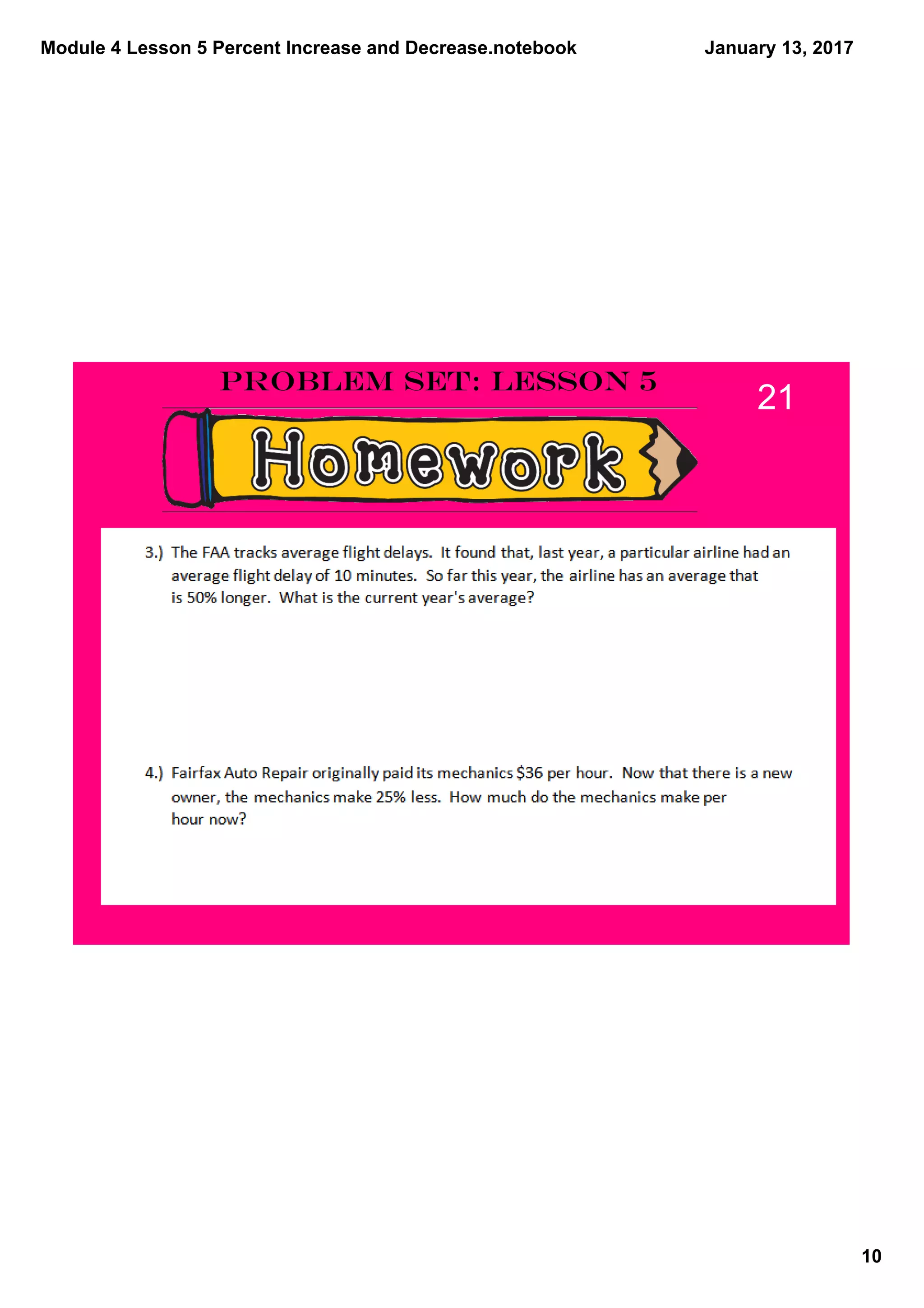 Module 4 lesson 5 percent increase and decrease | PDF