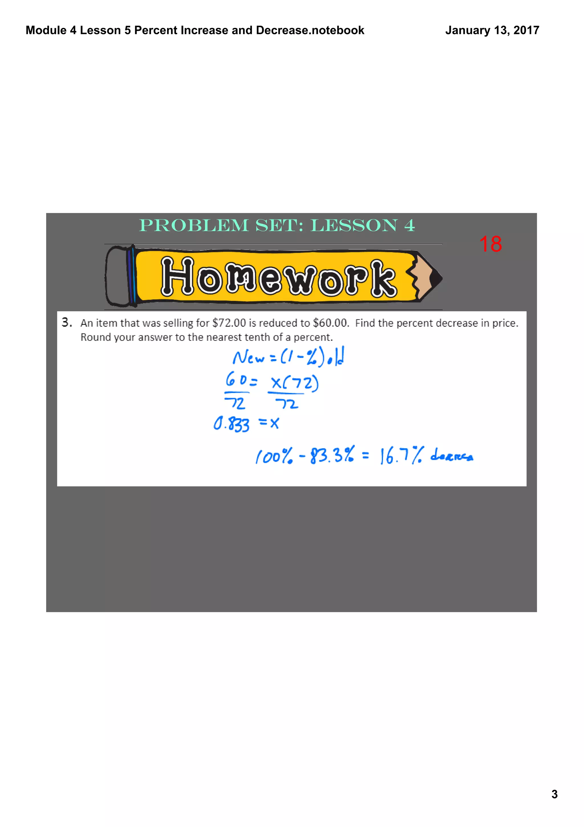 Module 4 lesson 5 percent increase and decrease | PDF