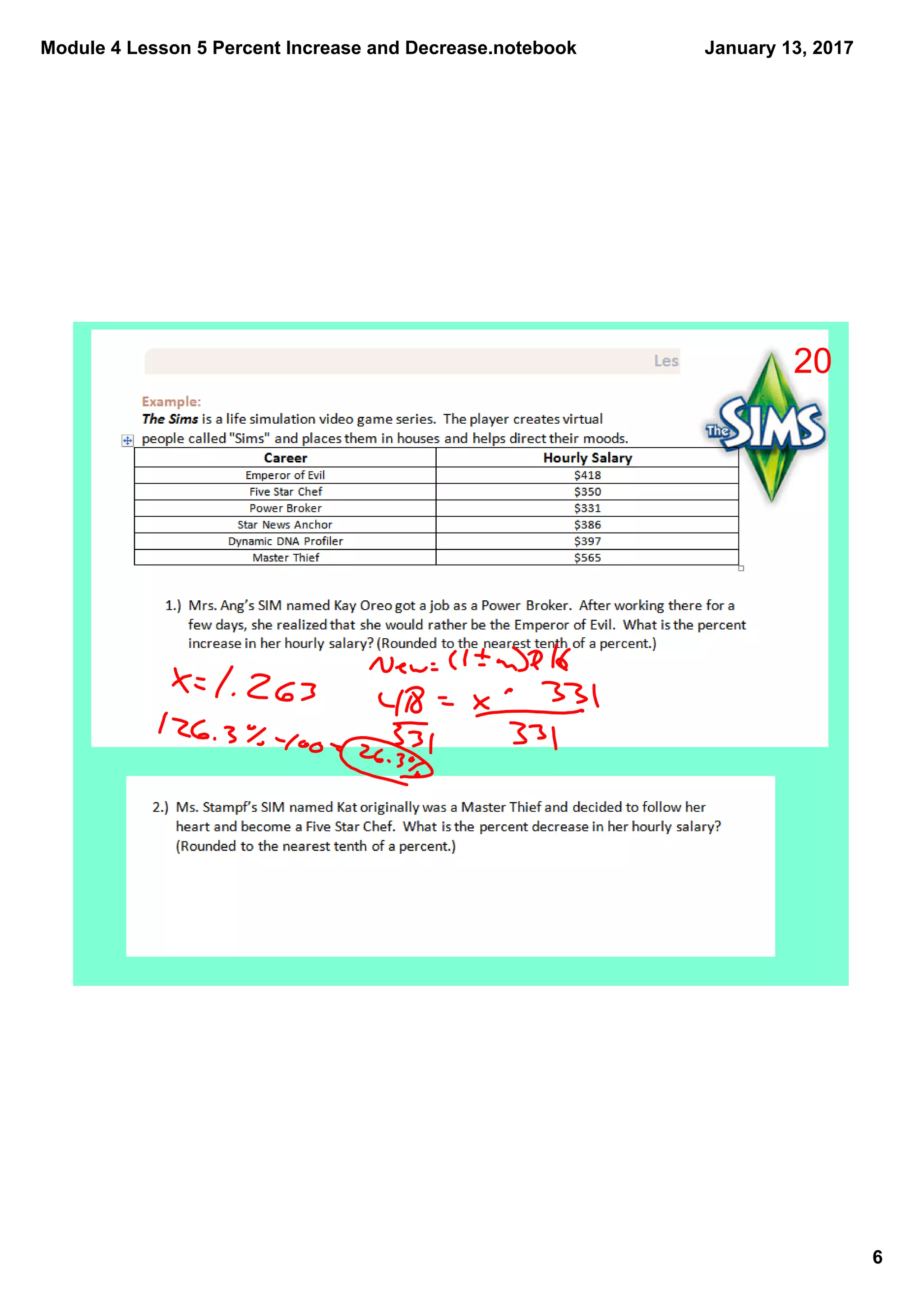 Module 4 lesson 5 percent increase and decrease | PDF
