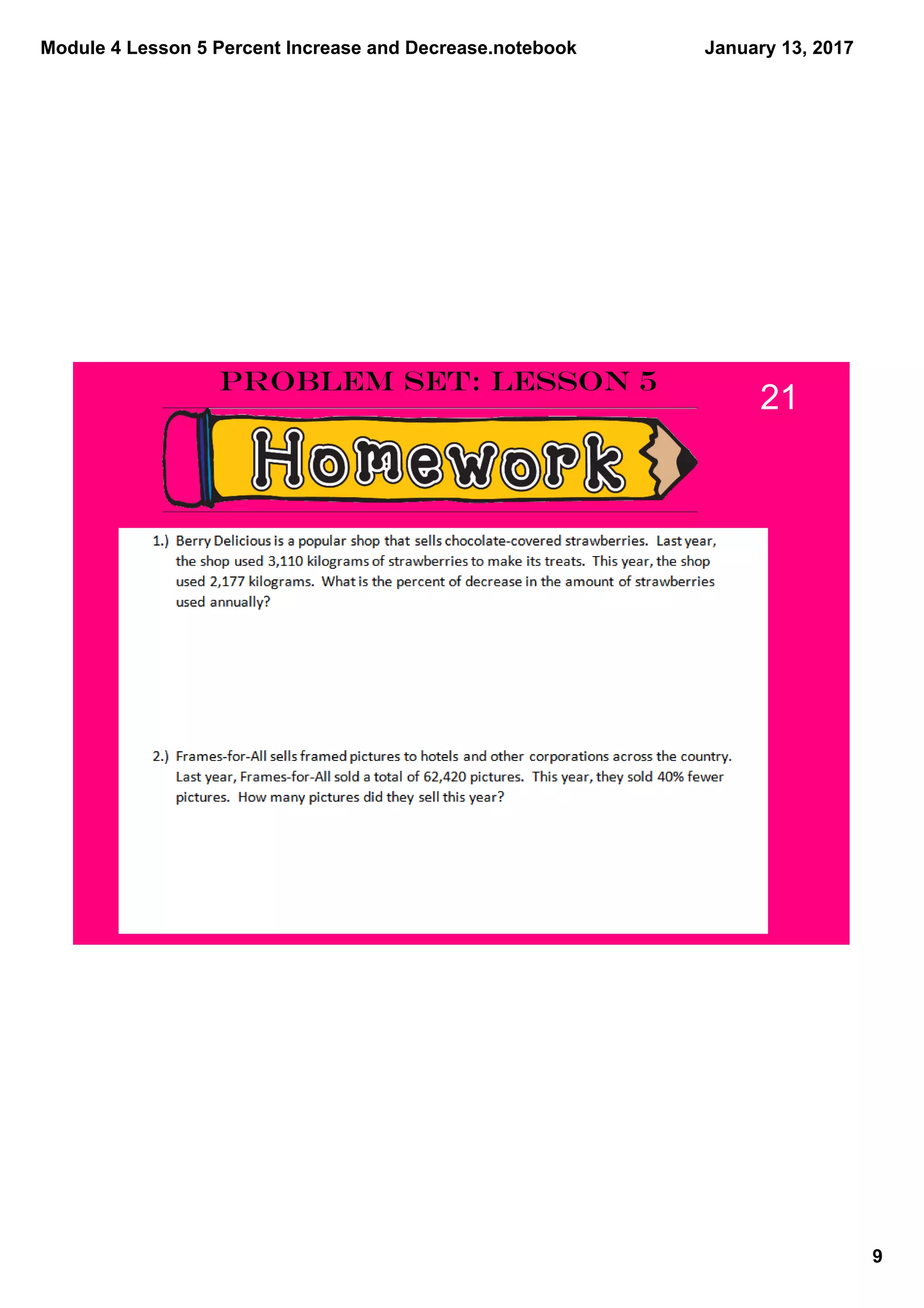 Module 4 lesson 5 percent increase and decrease | PDF