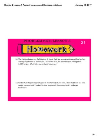 Module 4 lesson 5 percent increase and decrease | PDF
