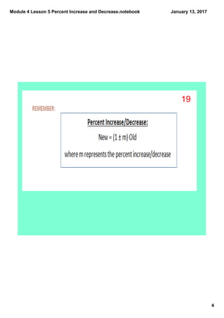 Module 4 Lesson 5 Percent Increase And Decrease Pdf