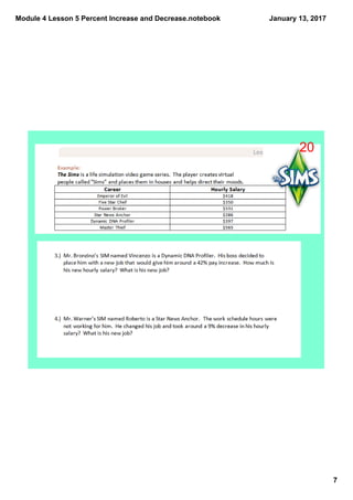 Module 4 lesson 5 percent increase and decrease | PDF