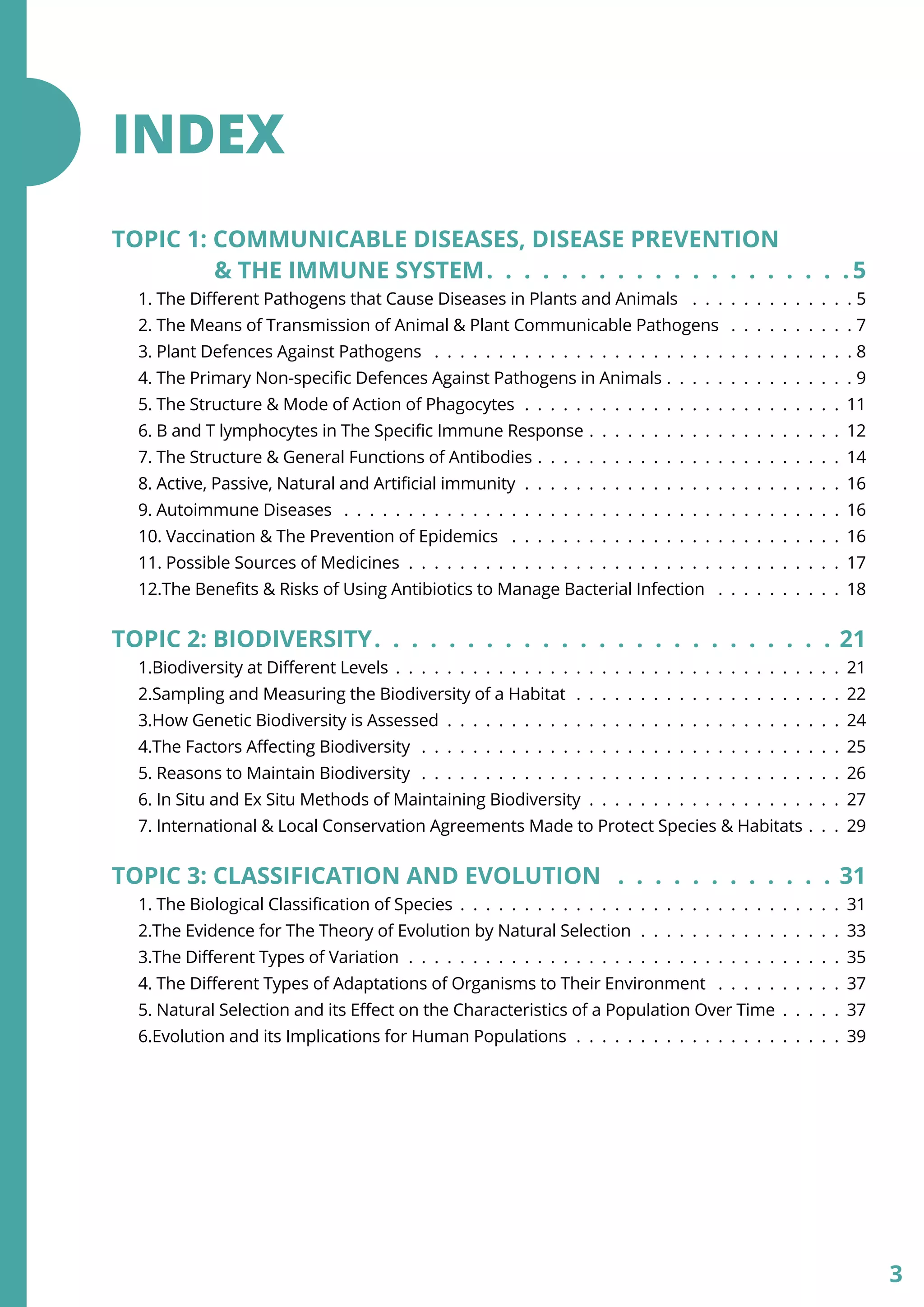 A-level OCR Biology Notes: Biodiversity, Evolution & Disease (Module 4 ...