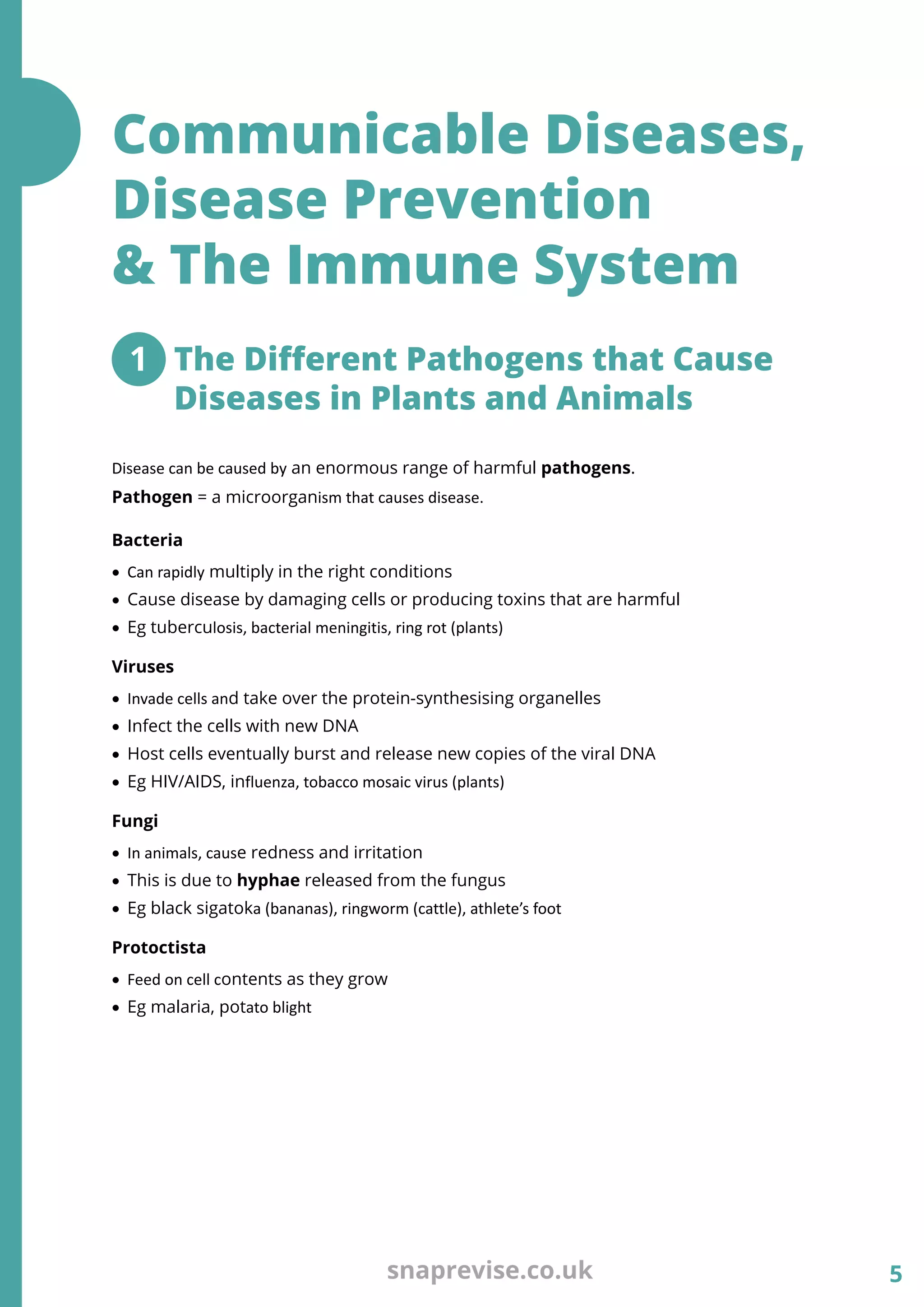 A-level OCR Biology Notes: Biodiversity, Evolution & Disease (Module 4 ...