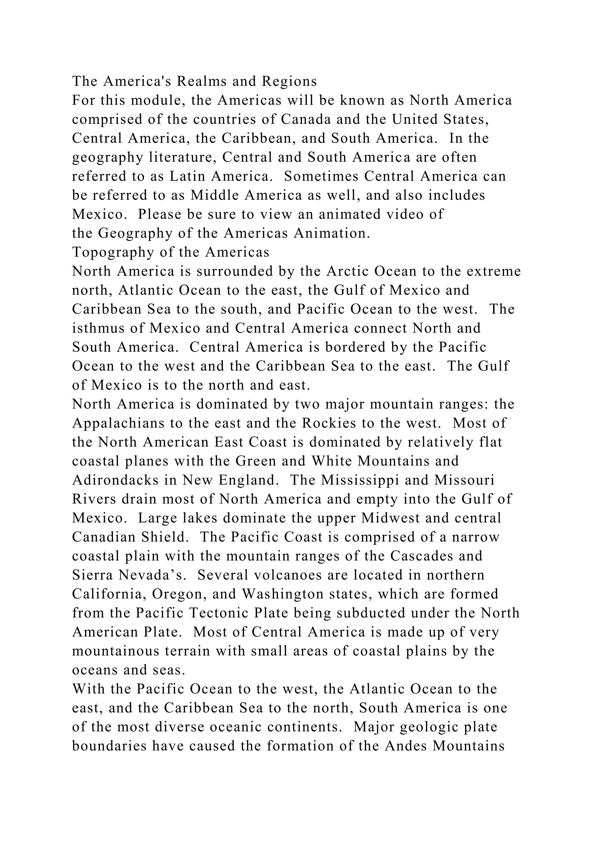 Module 4 OverviewThe America’s Realms and RegionsThis module w.docx ...
